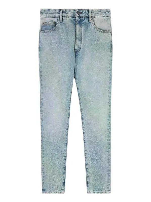 Palm Angels Logo-print Faded Jeans - Blue
