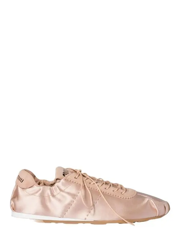 Miu Miu Plume Satin Sneakers - Powder Pink