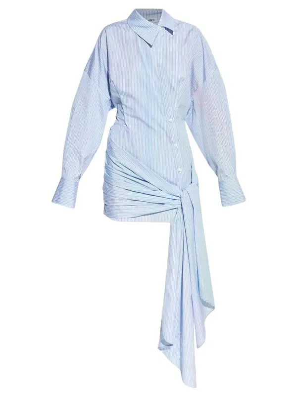 Attico Asymmetric Knot Mini Dress - Blue