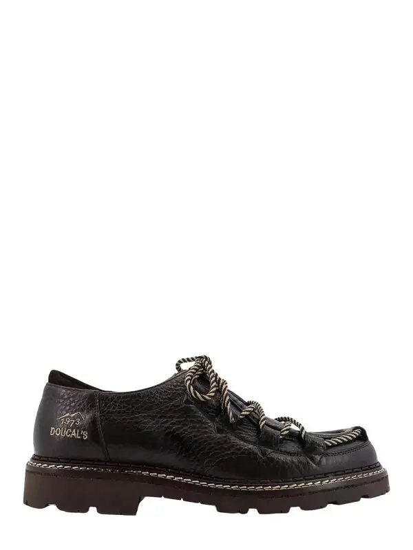 DOUCAL'S Embroidered Logo Lace-up Shoes - Brown