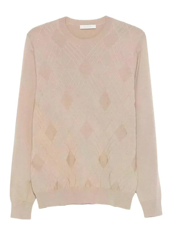DIKTAT Argyle Pattern Sweater - Neutrals