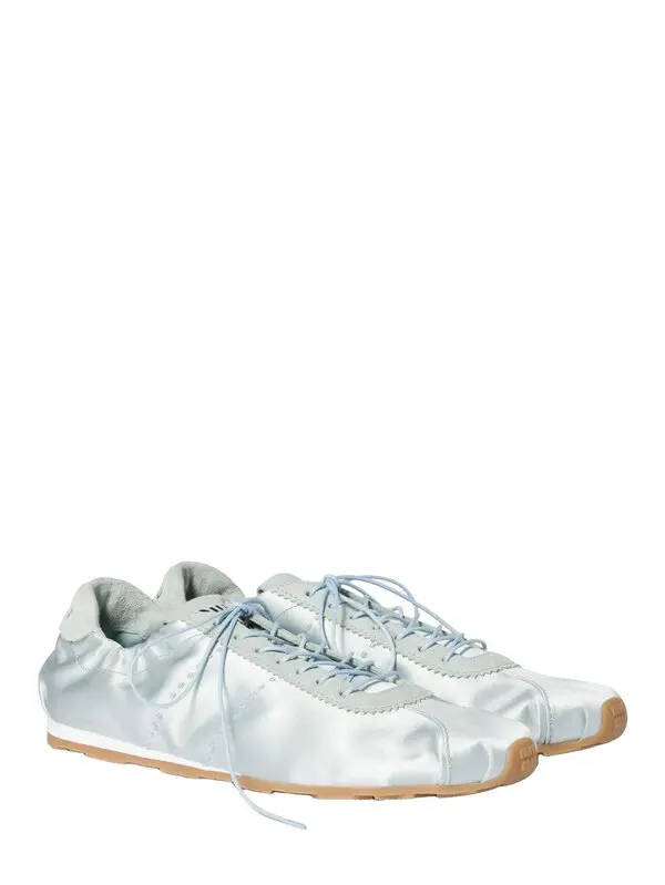 Miu Miu Plume Satin Sneakers - Powder Blue