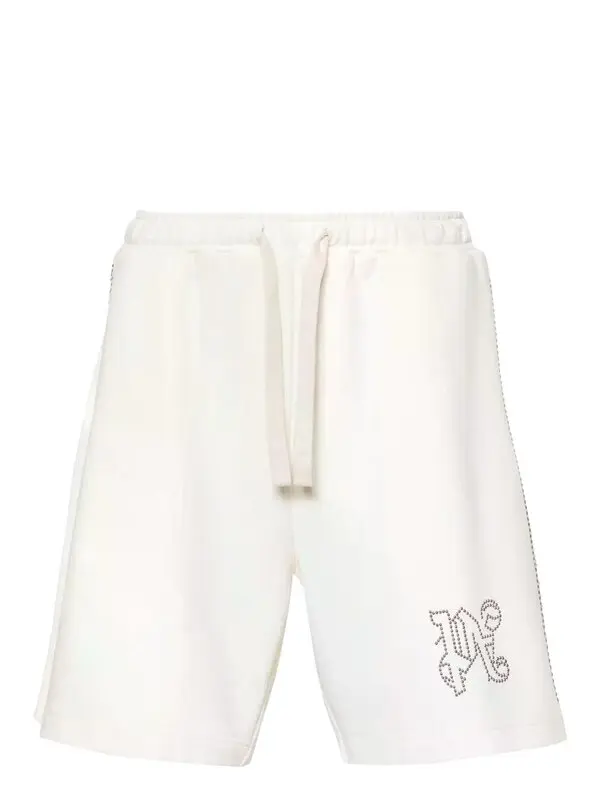 Palm Angels Monogram-appliqu� Track Shorts - Neutrals