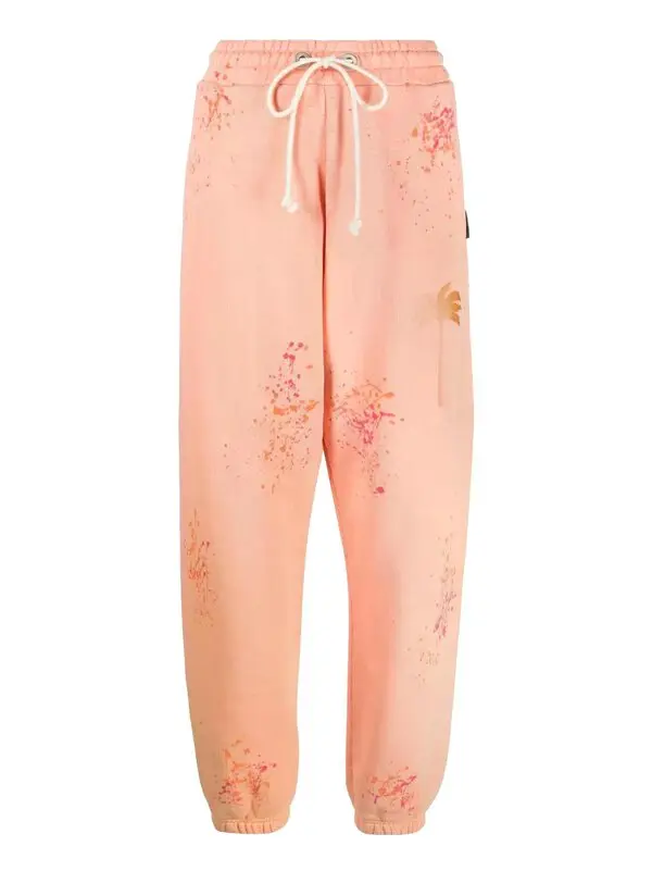 Palm Angels Pxp Paint-splatter Track Pants - Orange