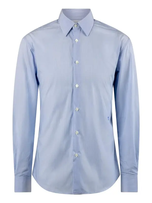 FERRAGAMO Shirt With Micro Print - Blue