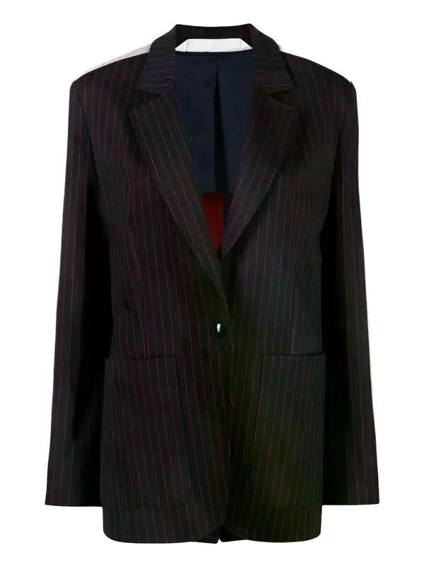 Palm Angels Striped Single-breasted Blazer - Blue
