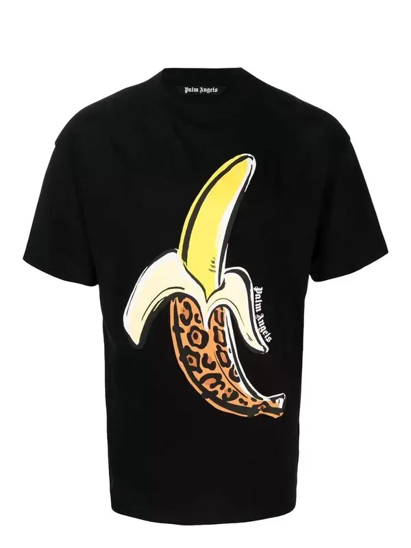 Palm Angels Graphic-print Cotton T-shirt - Black