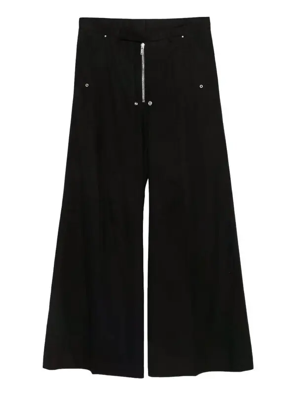 Rick Owens Zip Cotton Trousers - Black