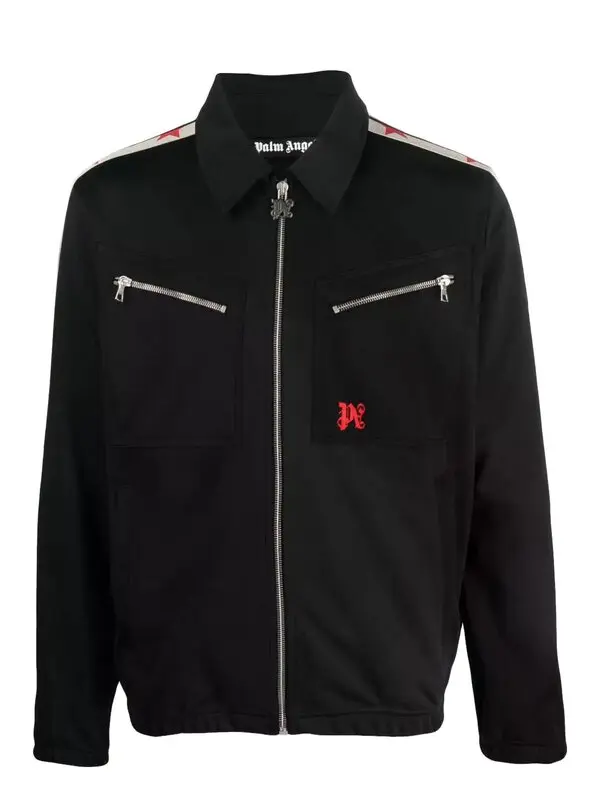 Palm Angels Logo-embroidered Track Jacket - Black