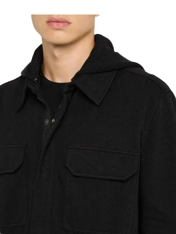 Simkhai Travis Hooded Shirt Jacket - Black