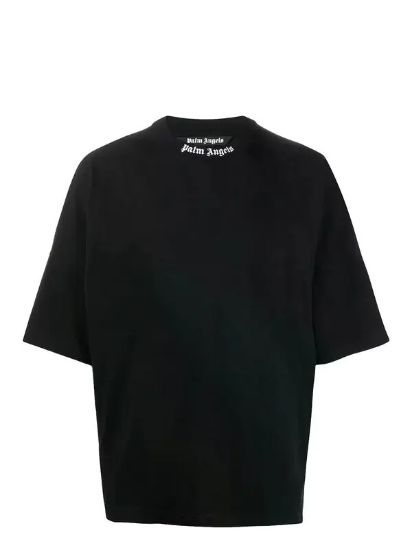 Palm Angels Logo-print Cotton T-shirt - Black
