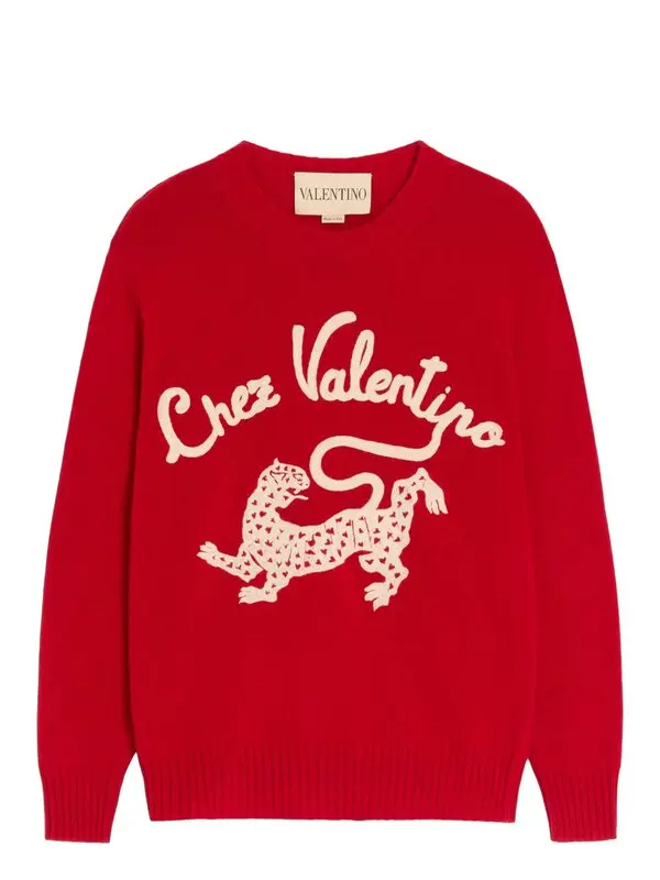 Valentino Garavani Wool Graphic Sweater - Red