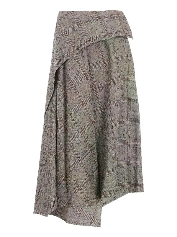 Y’s Asymmetric Midi Skirt - Neutrals
