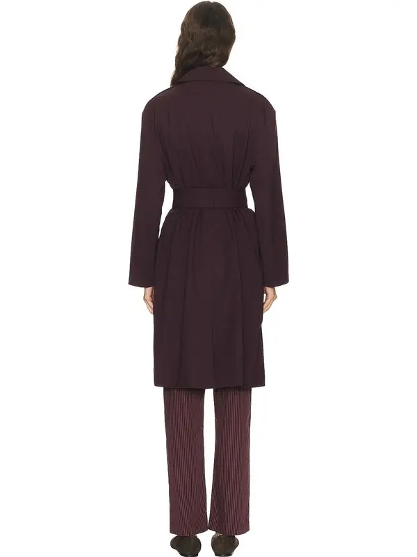 LESET Jane Double Breasted Trench Coat - Bordeaux