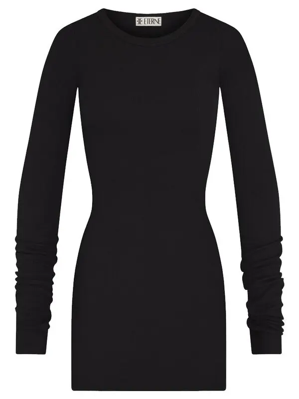 Eterne Long Sleeve Mini Dress - Black