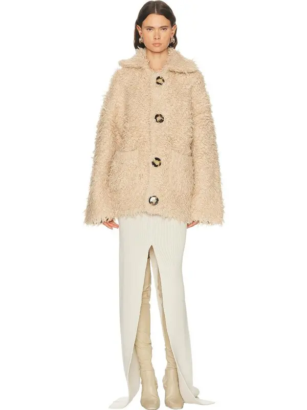 Acne Studios Kangry Angry Bear Cardigan - Sand Beige