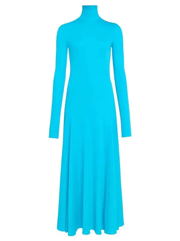 ALAÃA Heart Cutout Viscose Dress - Blue