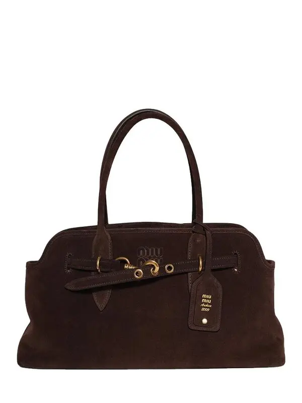 Miu Miu Aventure Suede Shoulder Bag - Brown