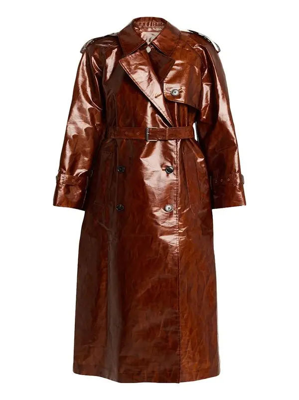 Dries Van Noten Ristos Belted Trench Coat - Brown
