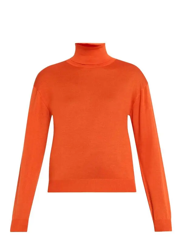 Saint Laurent Cashmere-silk Turtleneck Sweater - Orange
