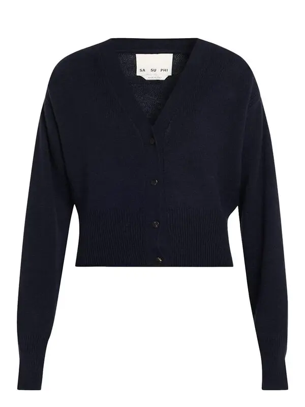 Sasuphi V-neck Cashmere Cardigan - Navy Blue
