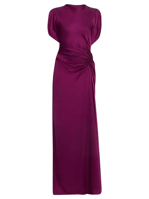 A.L.C. Nadia Draped Satin Gown - Purple