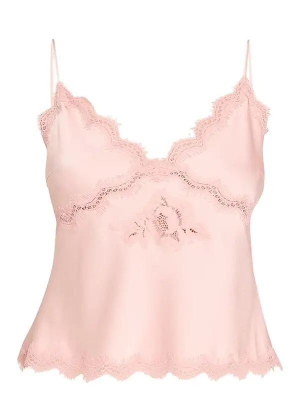 LoveShackFancy Evony Satin Crepe Top - Quartz