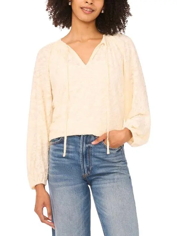 Vince Camuto Texture Tie Neck Top - Birch