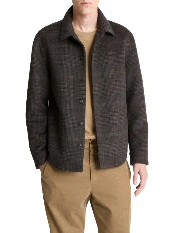 Vince Splittable Wool Blend Shirt Jacket - Dark Mission