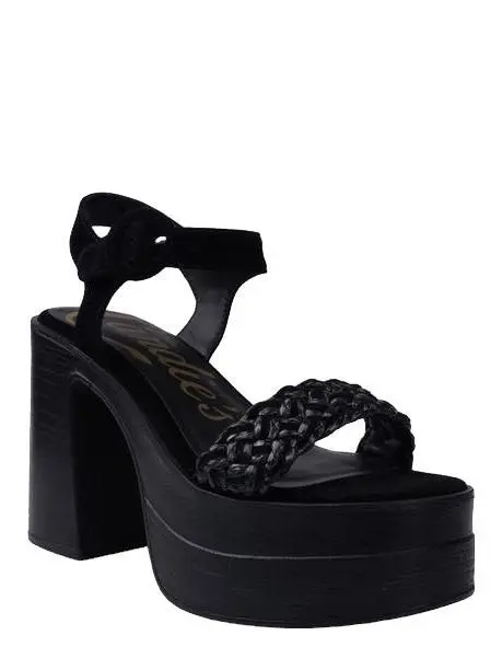 CANDIE'S Zaide Platform Sandals - Black Leather
