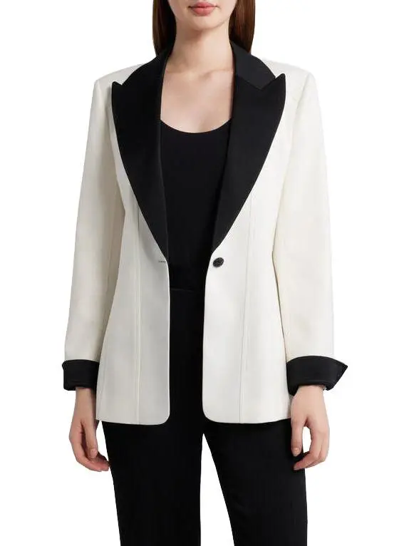 Kobi Halperin Camille Two-tone Wool Blend Blazer - Ivory/black