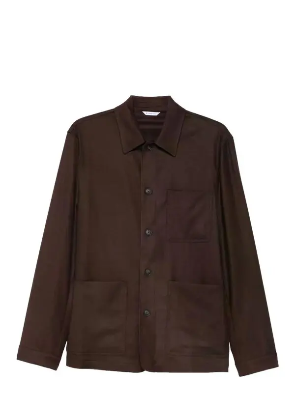 MANUEL RITZ Patch-pocket Shirt Jacket - Brown