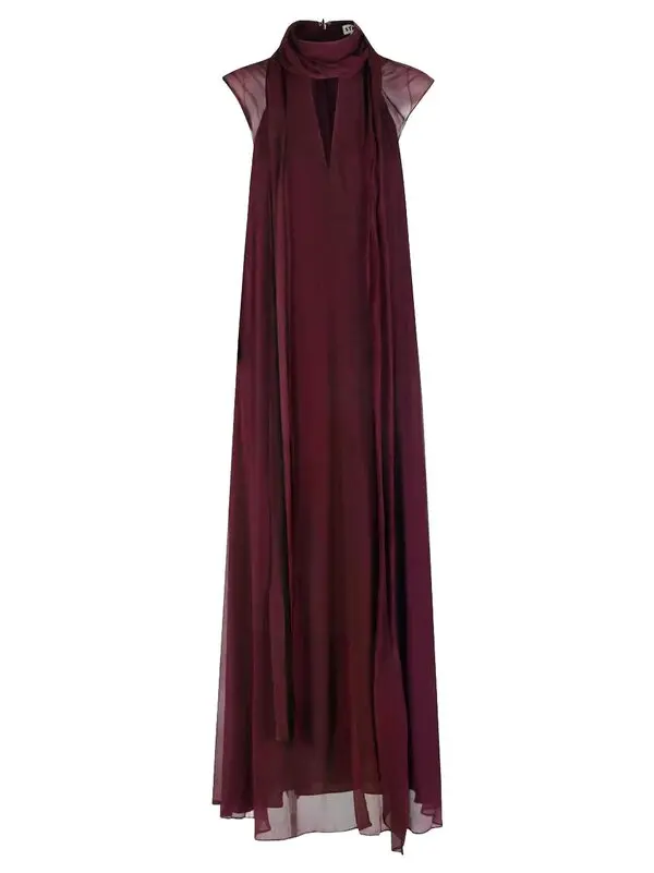 Staud Camilla Sheer-panel Maxi Dress - Red