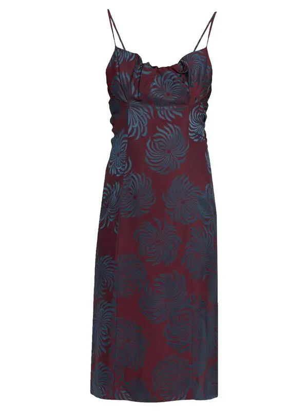 Dries Van Noten Dirios Abstract Jacquard Empire-waist Dress - Redpat