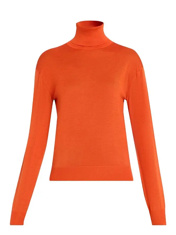 Saint Laurent Cashmere-silk Turtleneck Sweater - Orange