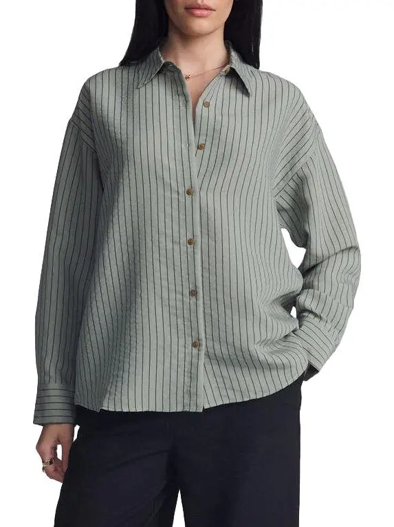 MAVI Striped Button-up Shirt - Sea Spray Stripe