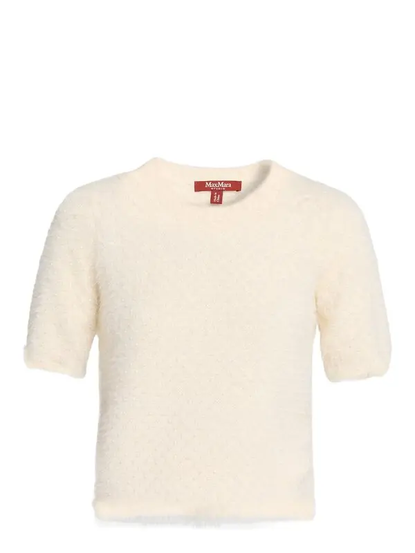 Max Mara Giara Embellished Knit Sweater - White