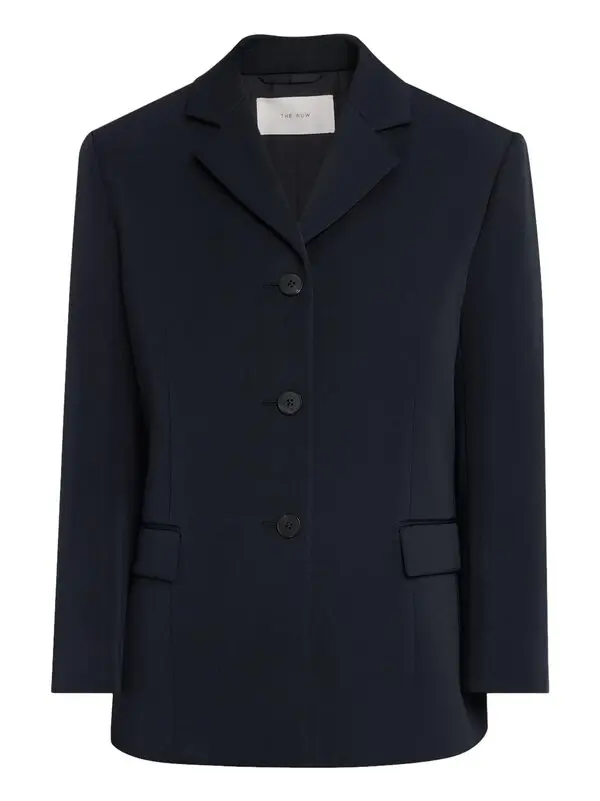 THE ROW Eudora Wool Gabardine Blazer - Dark Navy