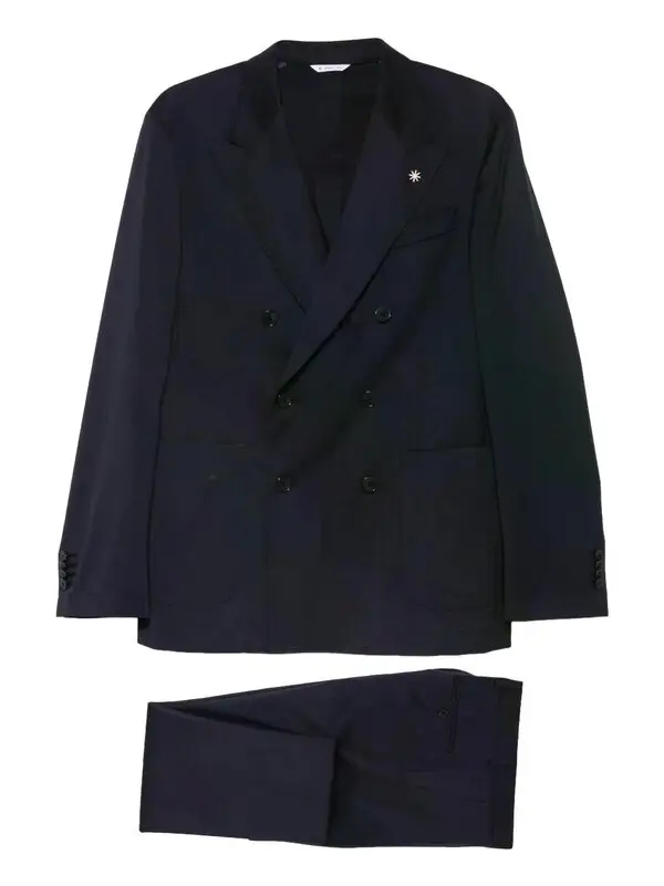 MANUEL RITZ Double-breasted Suit - Blue