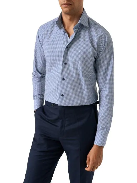 Eton Contemporary Fit Check Twill Button-up Shirt - Dark Blue