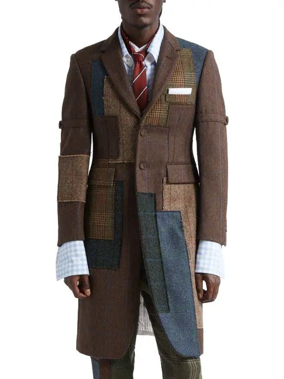 Thom Browne Patchwork Wool Coat - Seasonal Multi