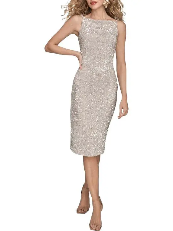 Donna Karan New York Sequin Cocktail Sheath Dress - Vapor (vpr)