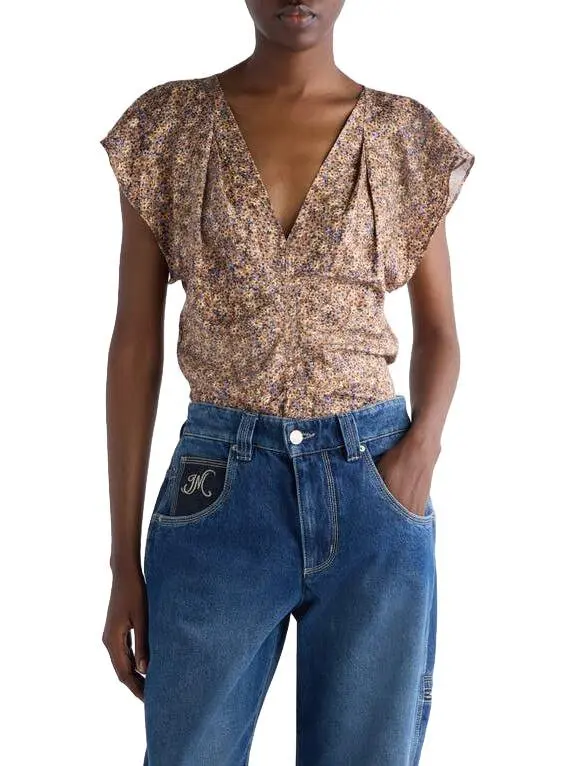 Isabel Marant Lonea Floral Top - Ochre