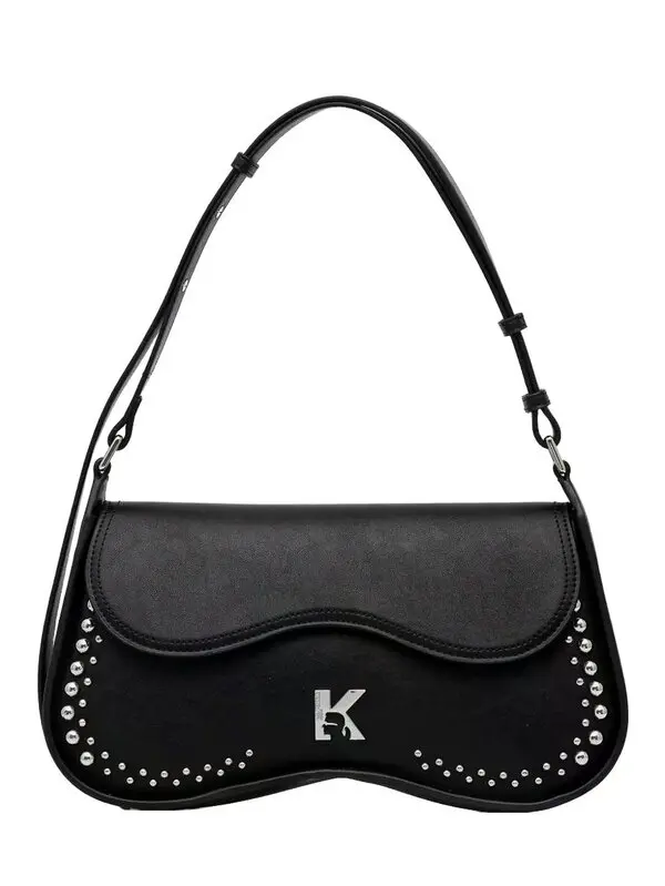 Karl Lagerfeld Studded Shoulder Bag - Black