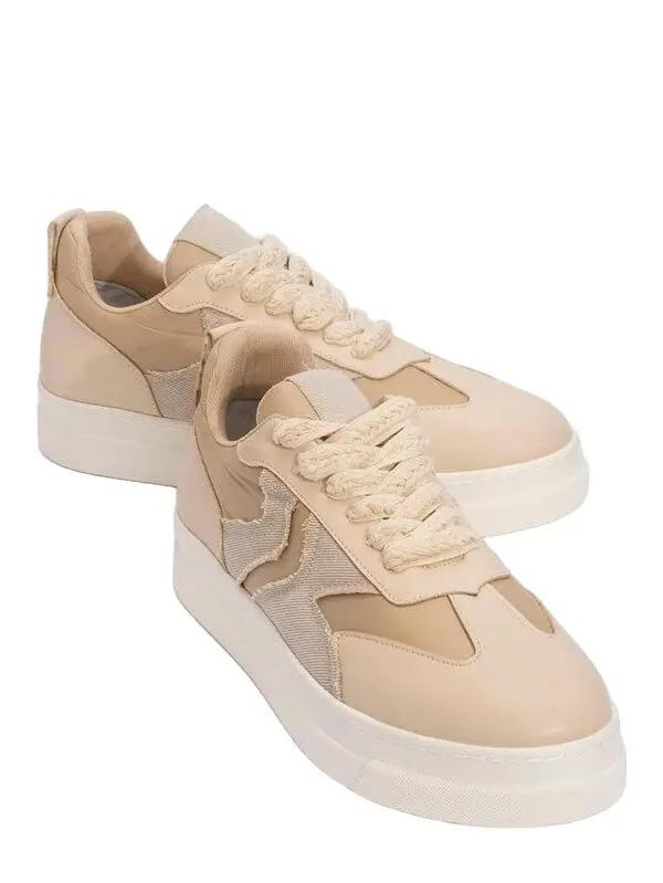 PROLOGUE SHOES Sport Sneakers - Beige Faux Leather