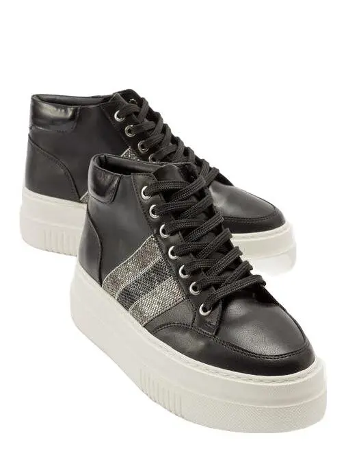PROLOGUE SHOES Lessino Sneakers - Black Faux Leather