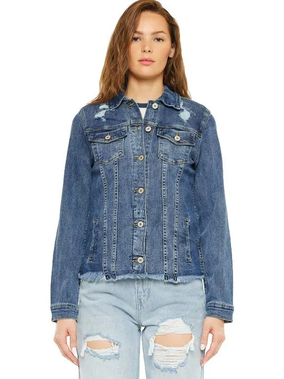 KANCAN Wilson Denim Trucker Jacket - Dark Wash