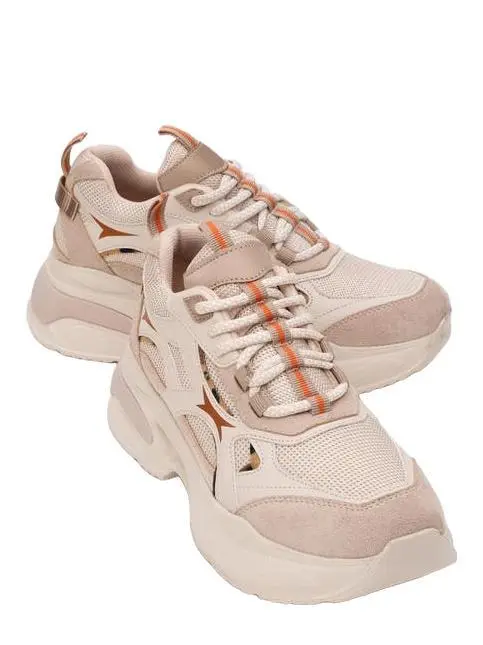 PROLOGUE SHOES Sport Sneakers - Beige Faux Leather