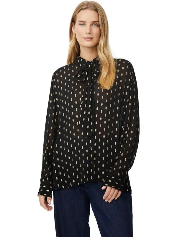 MASAI COPENHAGEN Mainoria Tie-neck Shirt - Black