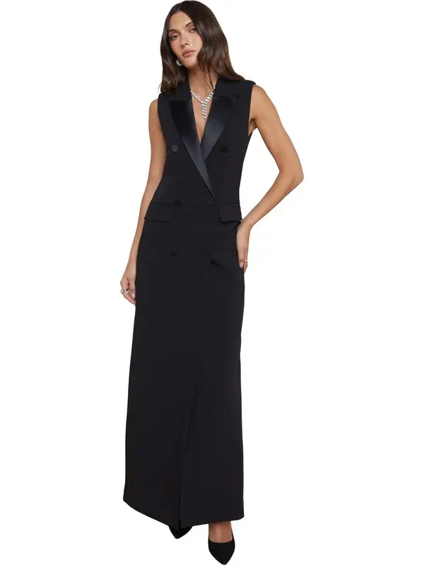 L'Agence Calliope Blazer Gown - Black